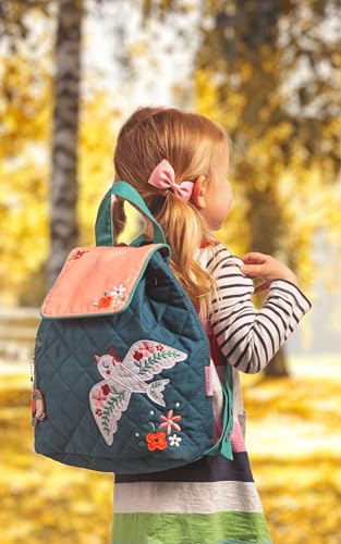 Stephen Joseph Kids' Unisex Toddler Back to School, Quilted Backpack, Ballet Bunny Dark Blue, One Size