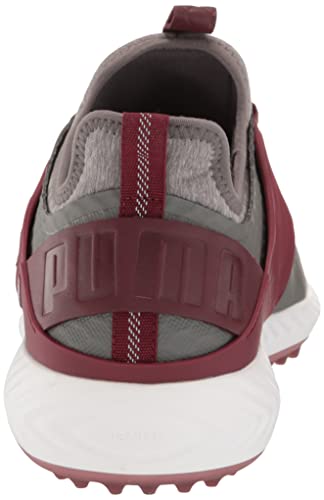 PUMA Men's Ignite Pwradapt Caged Disc Golf Shoe, Quiet Shade Silver-Zinfandel, 13