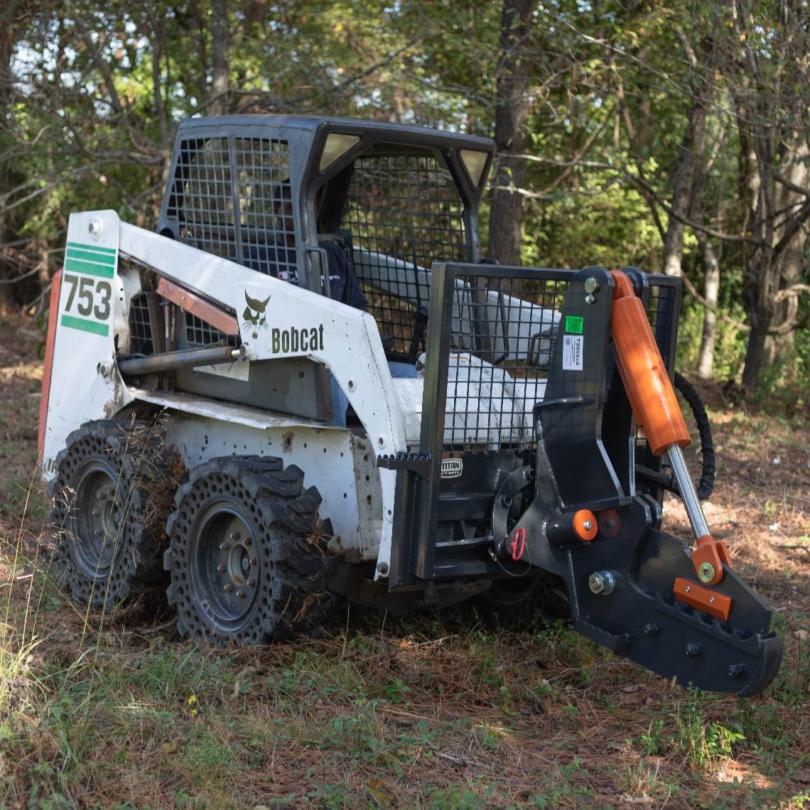 Titan Attachments 12" Rotating Tree Shear Attachment 5" Cylinder Skid Steer for Tractor Loaders