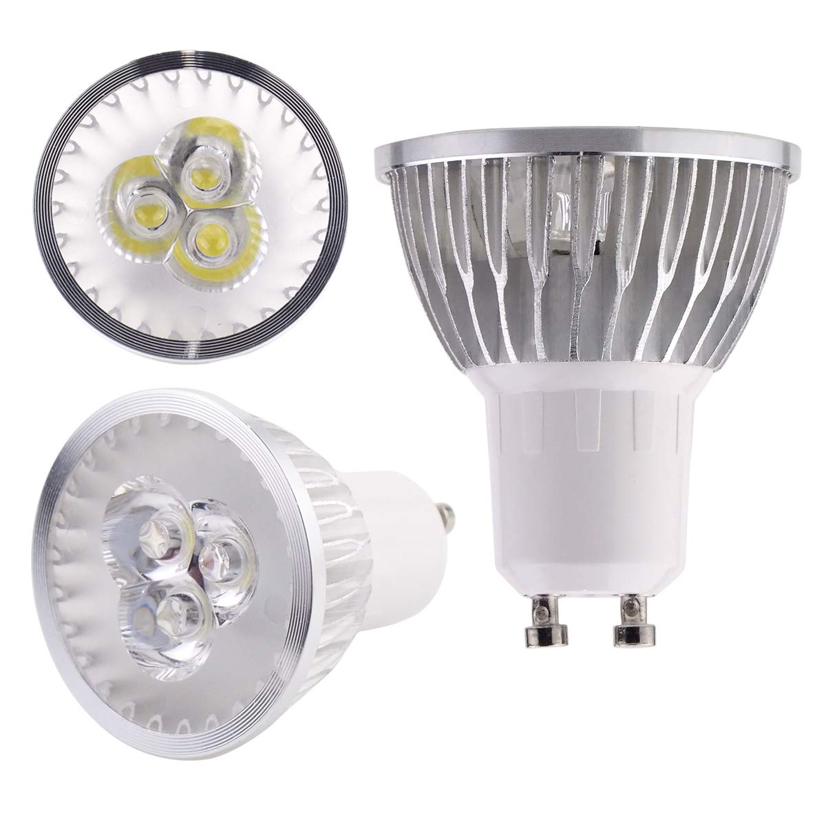 MODOAO 3W GU10 LED Bulbs, Dimmable Spot Light Bulb,Recessed Lighting,110 Volts 30 Degree Beam Angle, 30W Halogen Bulbs Equivalent,300LM,6000K Cool White 6 Pack