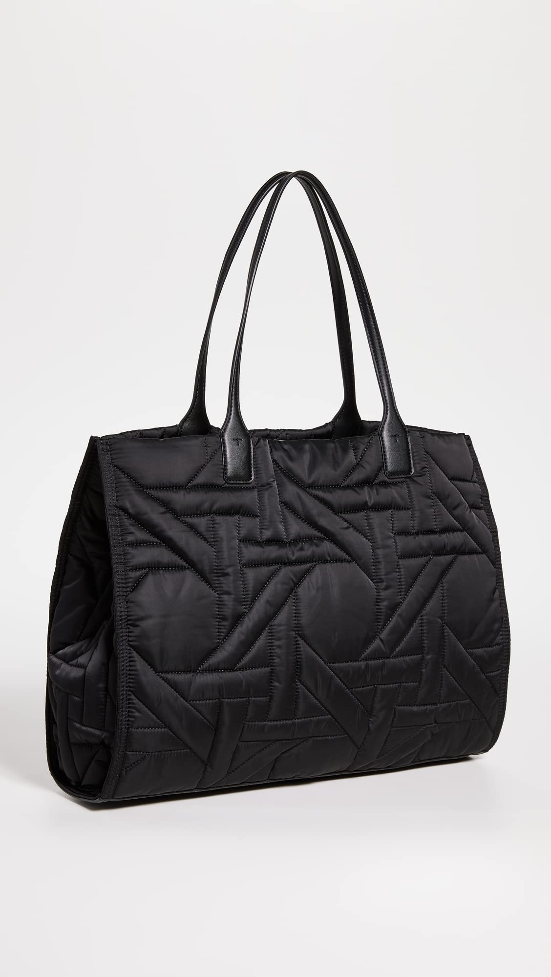 Tory Burch Women's Ella Basketweave Tote, Black, One Size