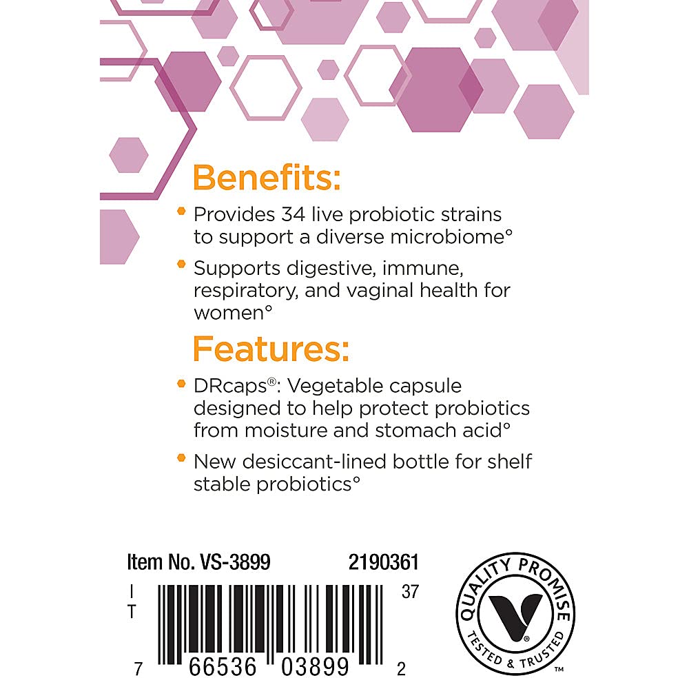 Probiotic for Women - 50 Billion CFUs - Supports Digestive & Vaginal Health (30 Vegetable Capsules)