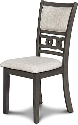 New Classic Furniture Gia Drop Leaf Dining Table with Two Chairs, 42-Inch, Gray