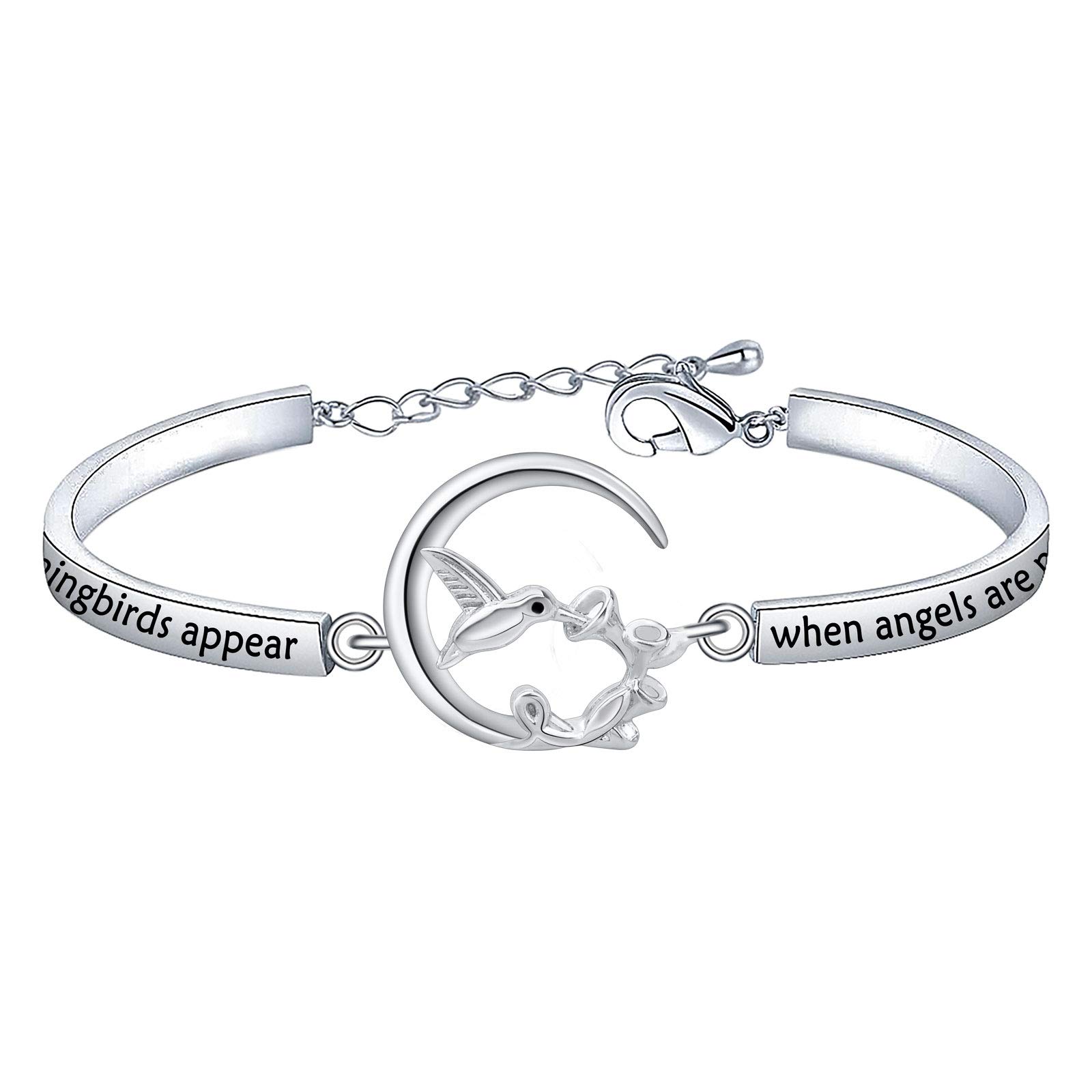 SEIRAA Hummingbird Gifts Hummingbird Memorial Gift Hummingbirds Appear When Angels are Near Bracelet Loss of Love One Gift (Hummingbird bracelet)
