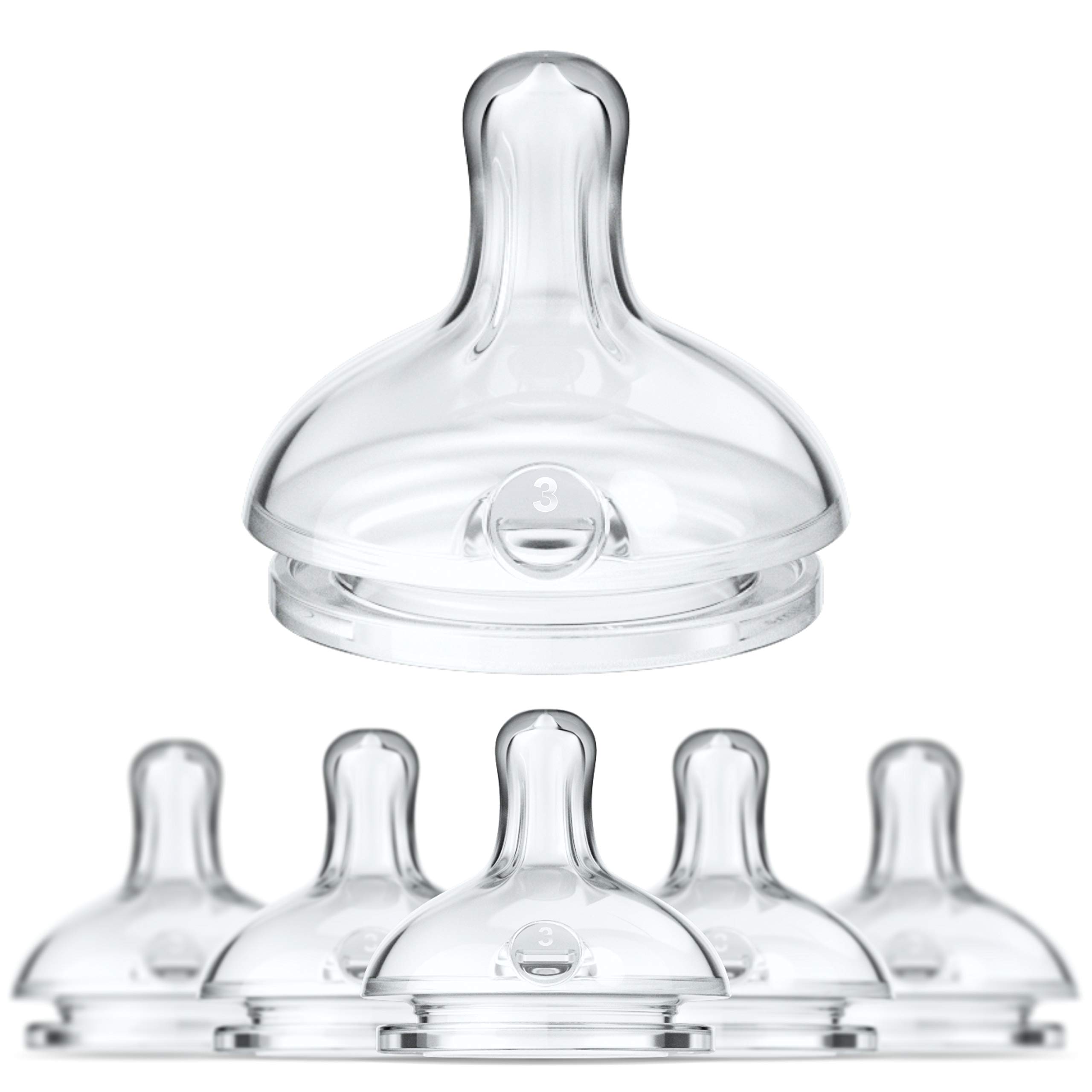 Smilo Anti-Colic Bottle Nipple, Fast Flow 9M+, Stage 3 Suitable from 9 Months, Smooth Flow Anti-Colic (Pack of 6)