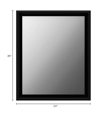 Vosuja 24x36 Inch Black Bathroom Mirrors for Wall, Metal Framed Wall Mirrors with Non-Rusting Aluminum Alloy Metal Frame,Tempered Glass, Rectangle Wall Mounted Mirror (Horizontal/Vertical)