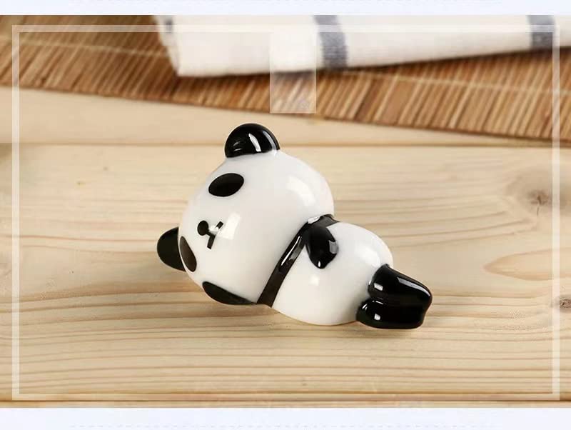 STJDM APULM Panda Chop Stick Rest 5 Different Shapes Ceramic Giant Panda Home Decoration Suitable for giving gifts to relatives and friends