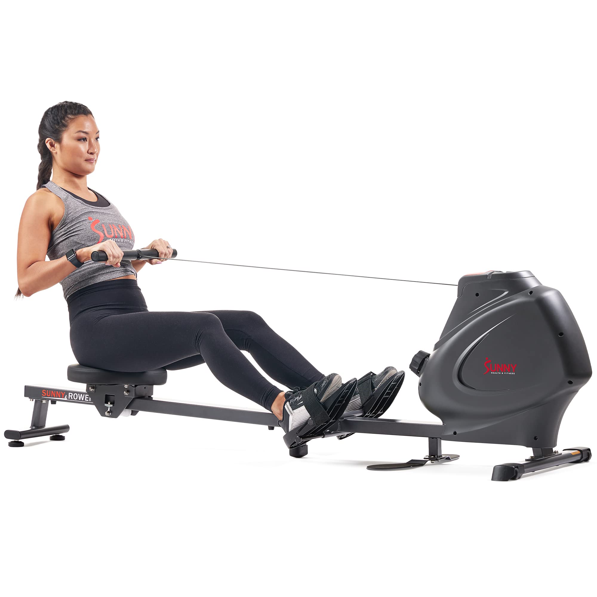 Sunny Health & Fitness Premium Magnetic Rowing Machine Interactive Rower with Optional Exclusive SunnyFit® App and Smart Bluetooth Connectivity - SF-RW5941SMART