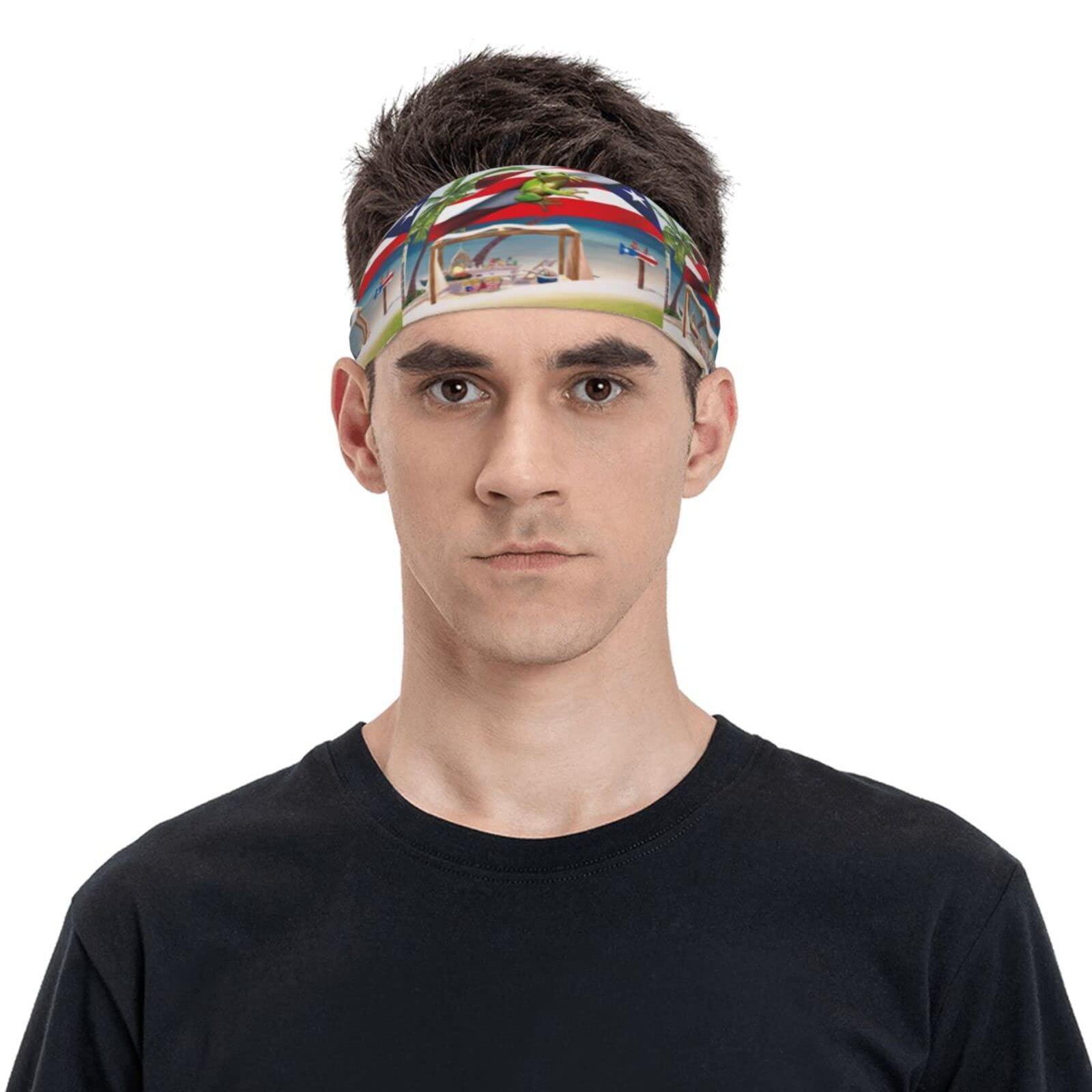 Workout Headbands for Men Women Puerto Rico Flag Vacation Breatheable Hair Bands Gym Sweat Bands