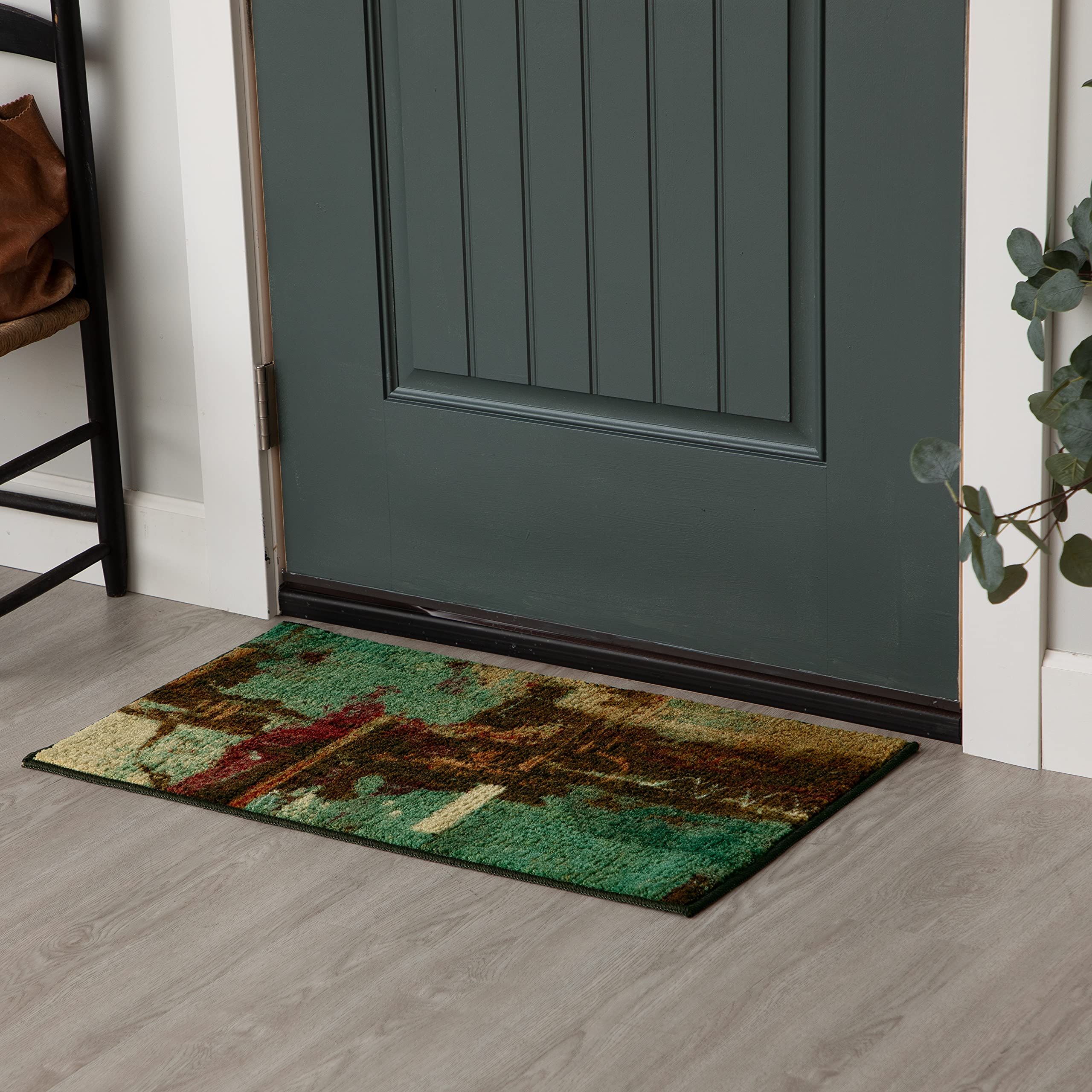 Mohawk Home Aqua Strata Fusion Abstract Area Rug (6'x9')