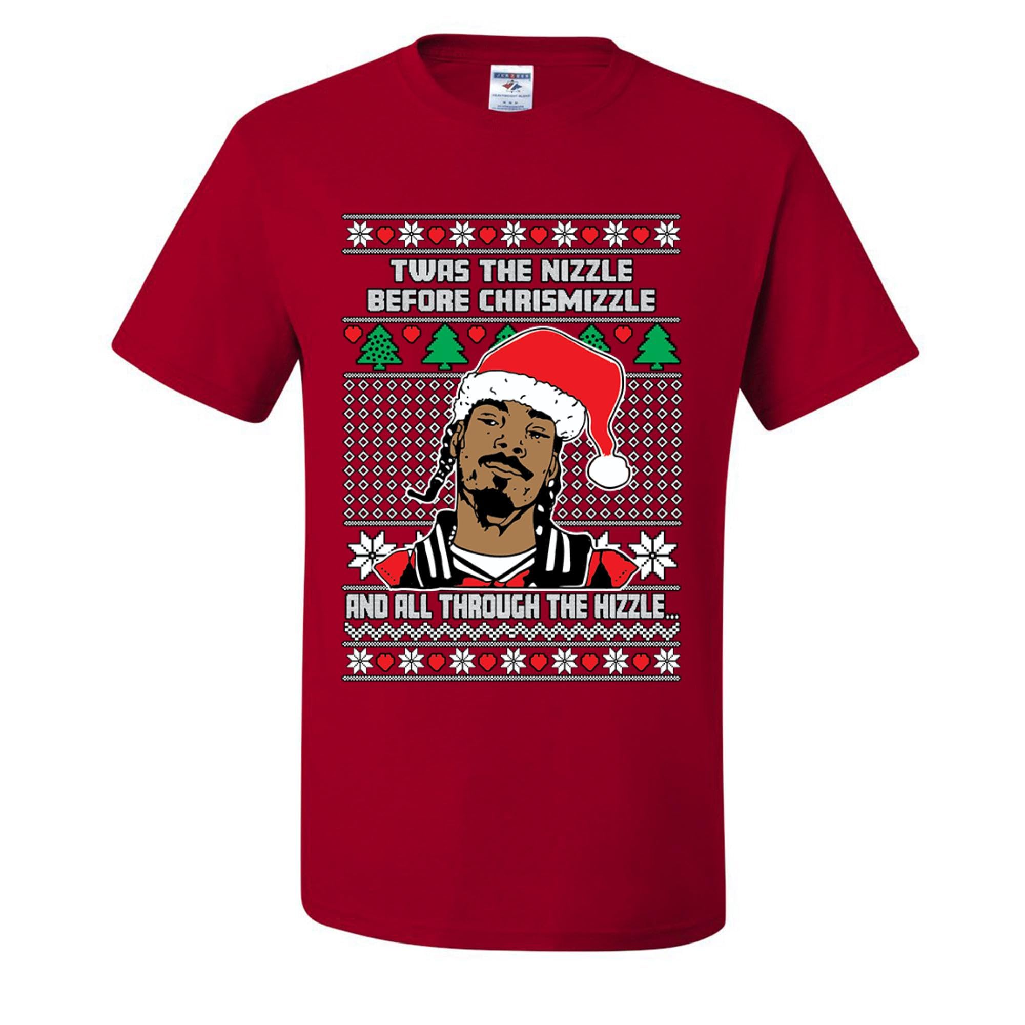 TWAS The Nizzle Before Chrismizzle Ugly Christmas T-Shirts, Red, Small
