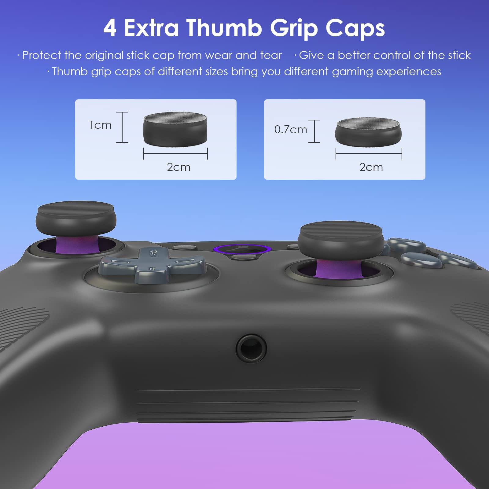 TiMOVO Silicone Cover Case for Luna Controller, Protective Skin Cover with 4 Thumb Grip Caps Dustproof Anti-Slip Anti-Scratch Handle Sleeve for Luna Game Controller, Black