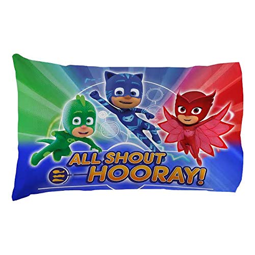 PJ Masks It's Hero Time Standard Pillowcase for Kids - 20 X 30 Inch (1 Piece Pillow Case Only)