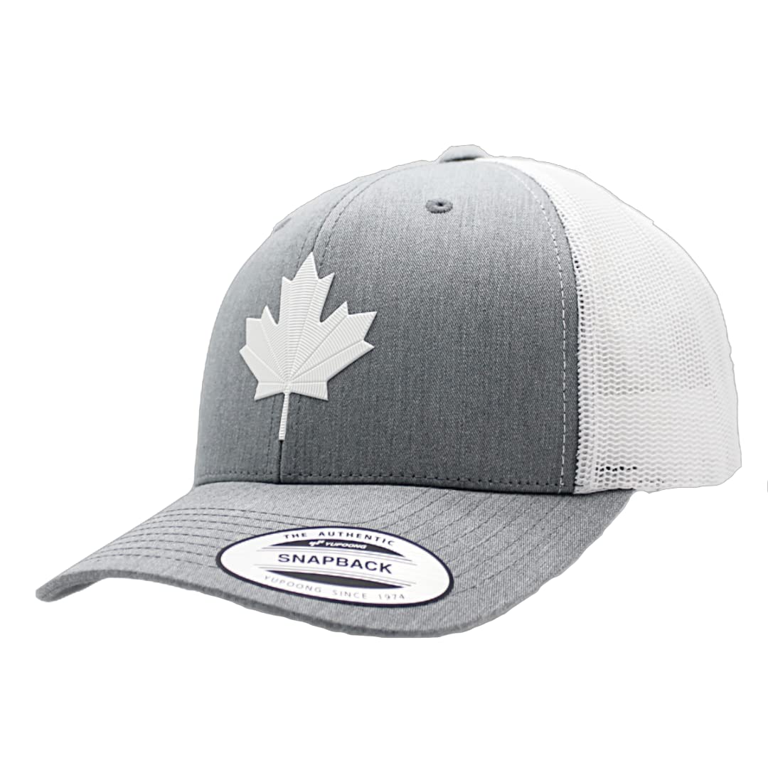 The Pride Canada Hat Premium 3D Patch Trucker Hat, Snapback Cap Handmade in USA with Imported Goods (6606HTWH-MatteWH)