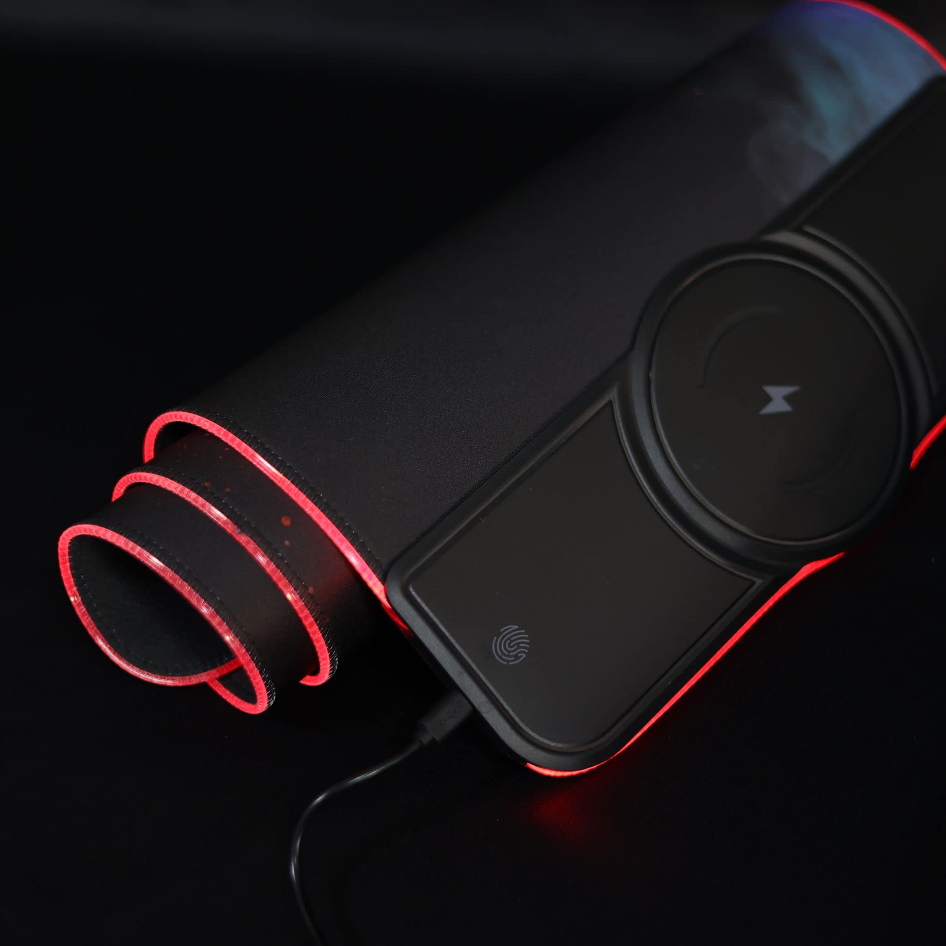 Wireless Charging RGB Gaming Mouse Pad 15W | 10 LED Light up modes Extra large (XL) Mousepad | Waterproof | Non-slip rubber base computer keyboard mat for laptop, pc, desk, Big Mouse Mat (800x300x4MM)