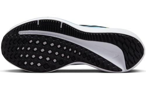 NIKE Womens W Air Winflo 10 Running Shoe, BLACK/BALTIC BLUE-SPEED YELLOW-WHITE, 8 UK