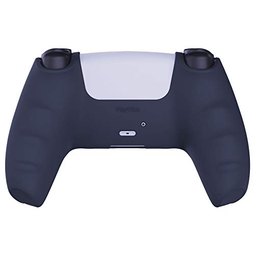 PlayVital Midnight Blue Pure Series Anti-Slip Silicone Cover Skin for ps5 Controller, Soft Rubber Case for ps5 Wireless Controller with Black Thumb Grip Caps