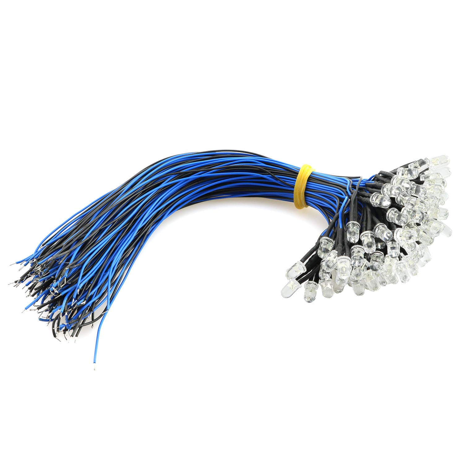 RuiLing 30-Pack 3V Blue Pre-Wired LED Diodes Light,High Brightness 20cm/7.9inch