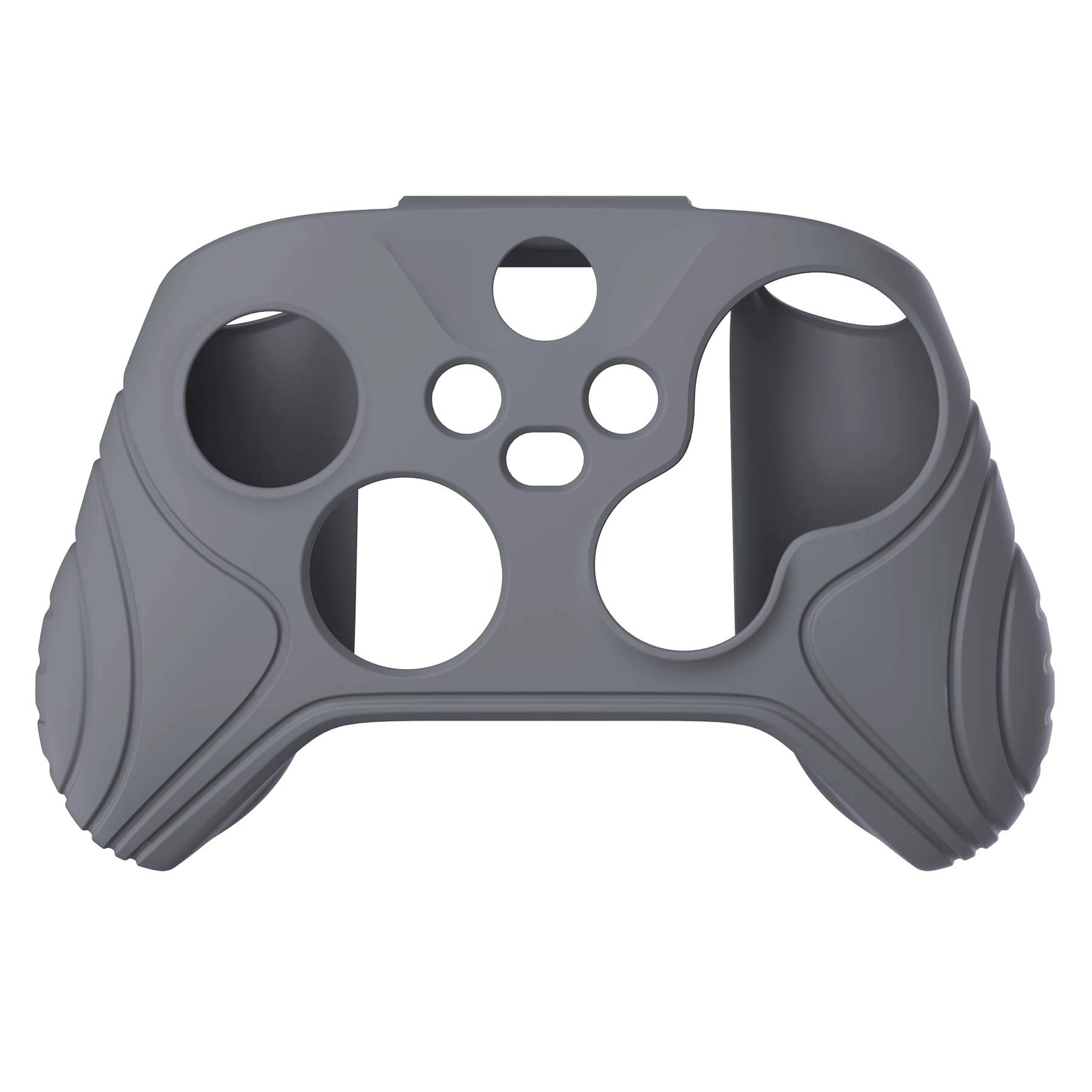 PlayVital Samurai Edition Gray Anti-Slip Controller Grip Silicone Skin, Ergonomic Soft Rubber Protective Case Cover for Xbox Series S/X Controller with Black Thumb Stick Caps