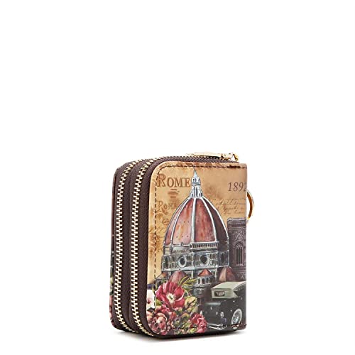 Nicole Lee PRT6319 MEMORY OF ROME DOUBLE ZIP ACCORDION CARD HOLDER