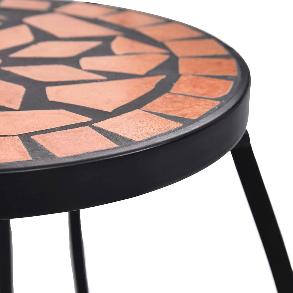 NusGear Mosaic Tables 3 pcs Terracotta Ceramic, Material: Iron Tube + Ceramic Tile -701