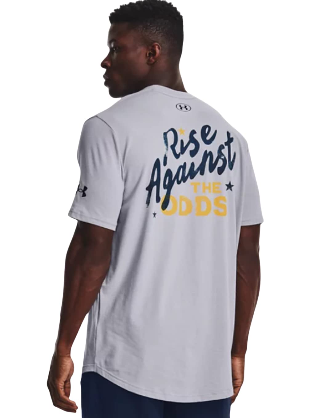 Under Armour Mens UA Project Rock T-Shirt (as1, Alpha, m, Regular, Regular, Mod Gray Medium Heather/Academy/Odds, Medium)