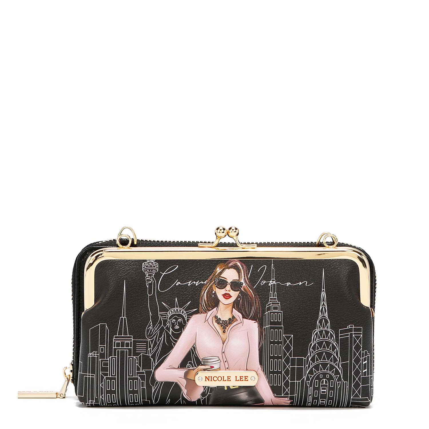Nicole Lee Signature Kiss Lock Crossbody Wallet (CAREER WOMAN)