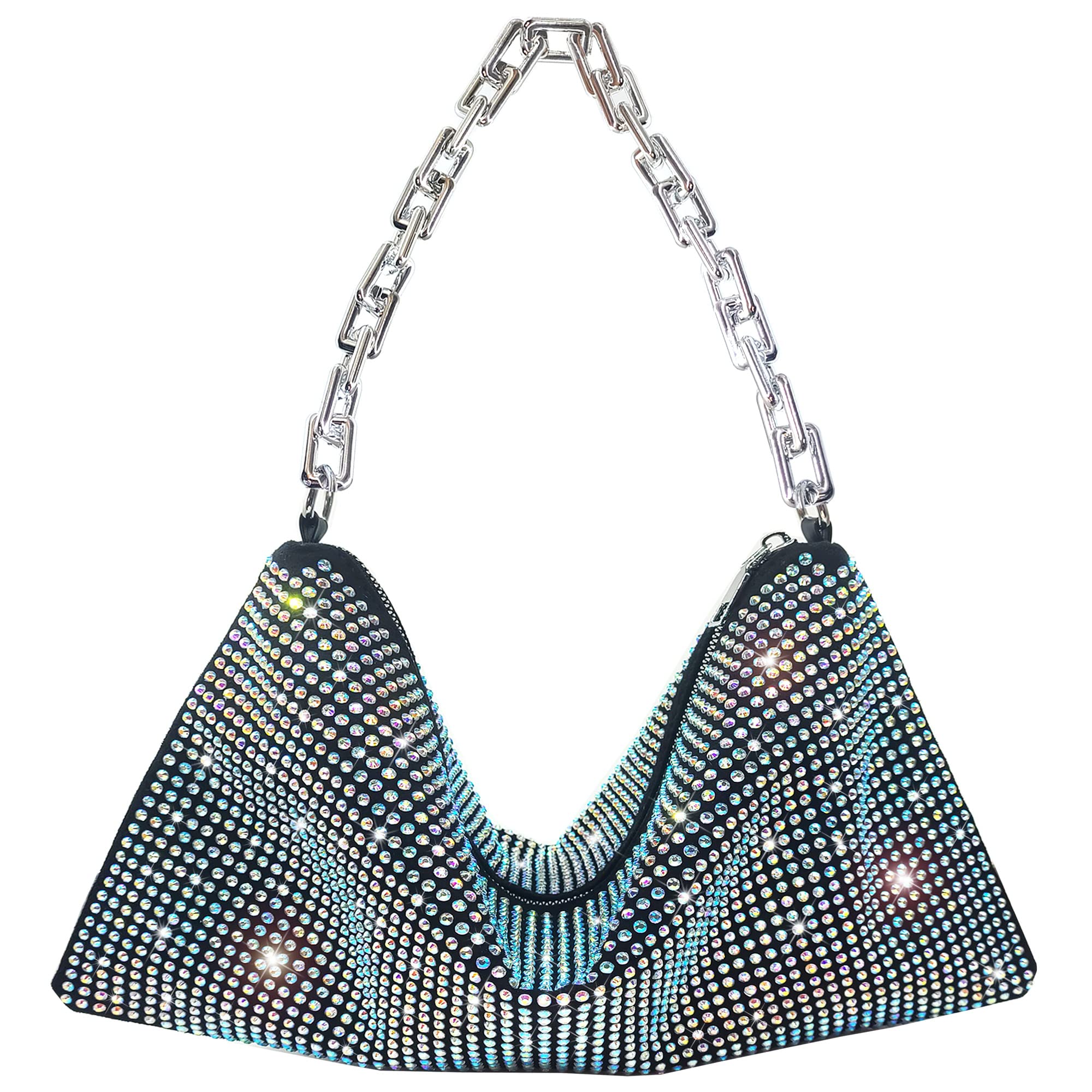 VINMEN Women's Diamond Evening Bag Sparkly Handbag Rhinestone Bling Purse (Multi Color)
