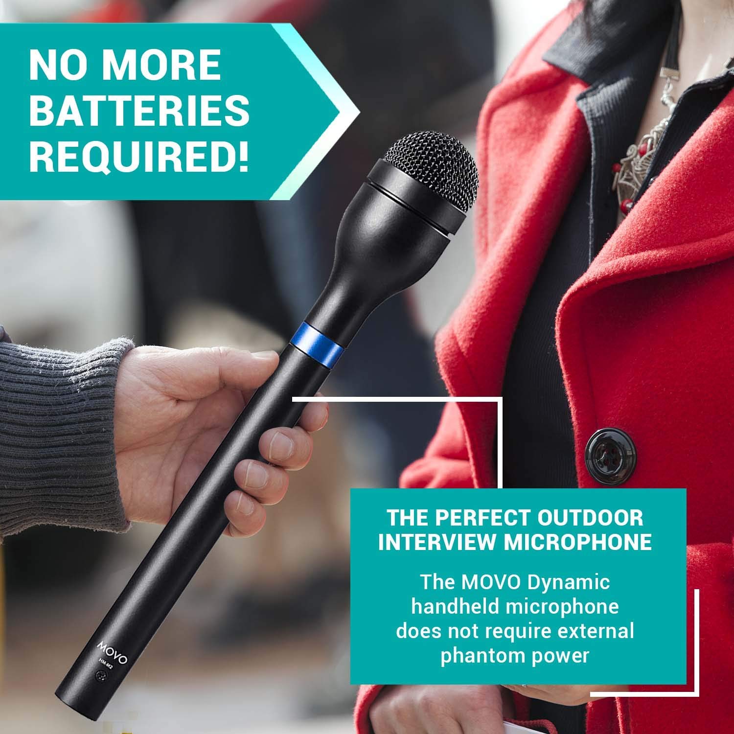 Movo HM-M2 Dynamic Omnidirectional Handheld Interview Microphone with 3-Pin XLR Connector