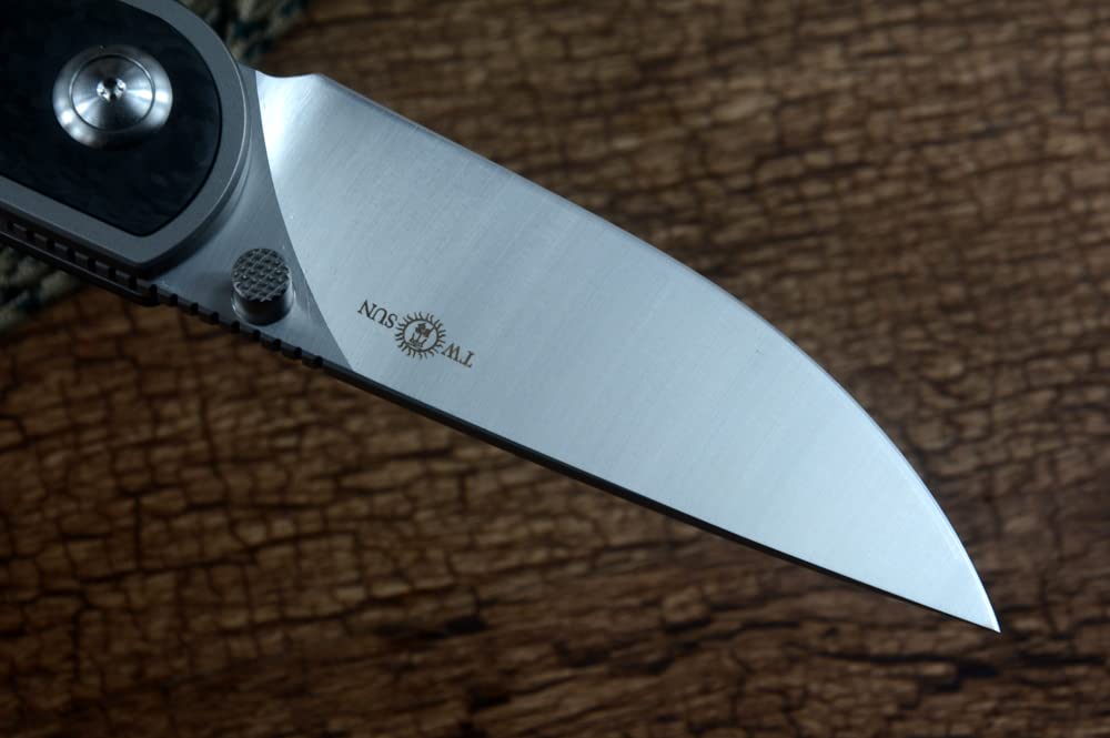 TwoSun TS342 Folding Knife Gentleman D2 Satin Blade TC4 Handle Outdoor Camping Hunting