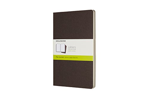 Moleskine Cahier Journal, Soft Cover, Large (5" x 8.25") Plain/Blank, Coffee Brown, 80 Pages (Set of 3)