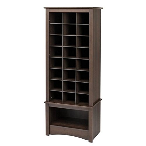 Prepac Hallway Furniture Set with Bench and Shoe Cubby Cabinet in Espresso