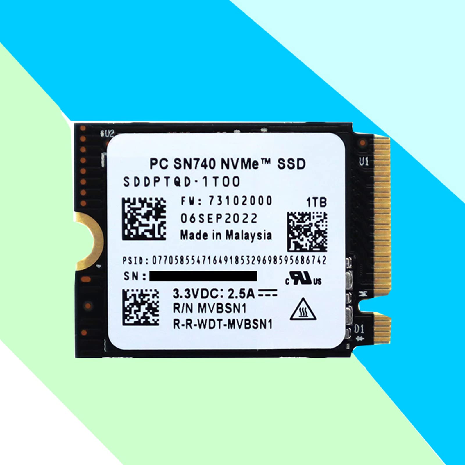 Yassdwbn SN740 m.2 2230 SSD 1TB NVMe PCIE4.0x4 for Steam Deck, for ASUS ROG Flow X Laptop