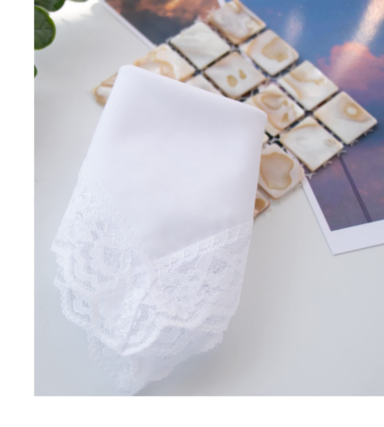 MileyMarla Ladies New Pretty Lace White Cotton Handkerchiefs Wedding Hankies Hanky