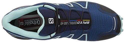 Salomon Women's Speedcross 4 W Trail Running Shoe, Poseidon/Eggshell Blue/Black, 8.5 M US