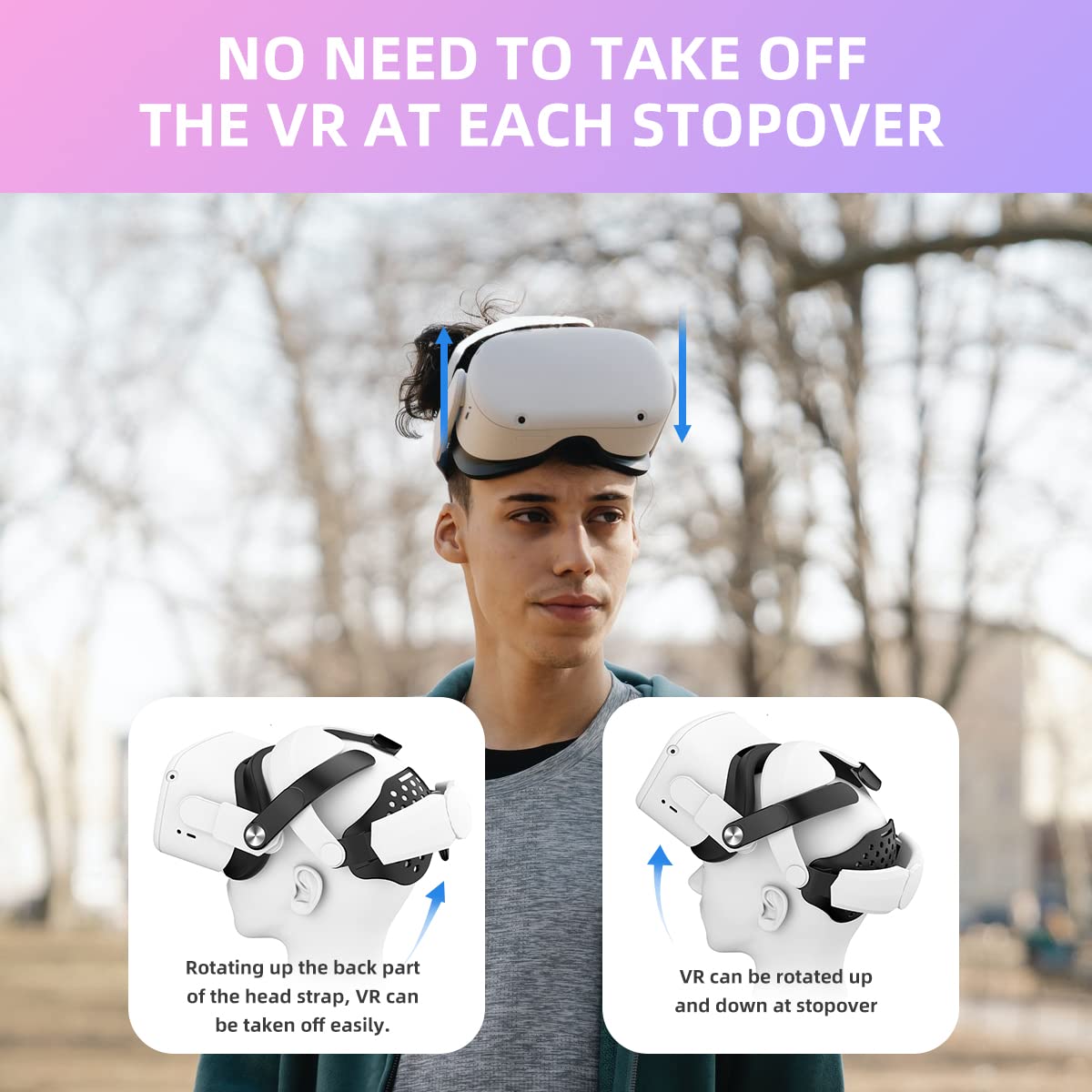 SINWEVR M3 Head Strap Accessories Compatible for Quest 2 Elite Strap, Effectively Reduce Facial Pressure and Enhanced Comfort in VR(Headset Not Included)