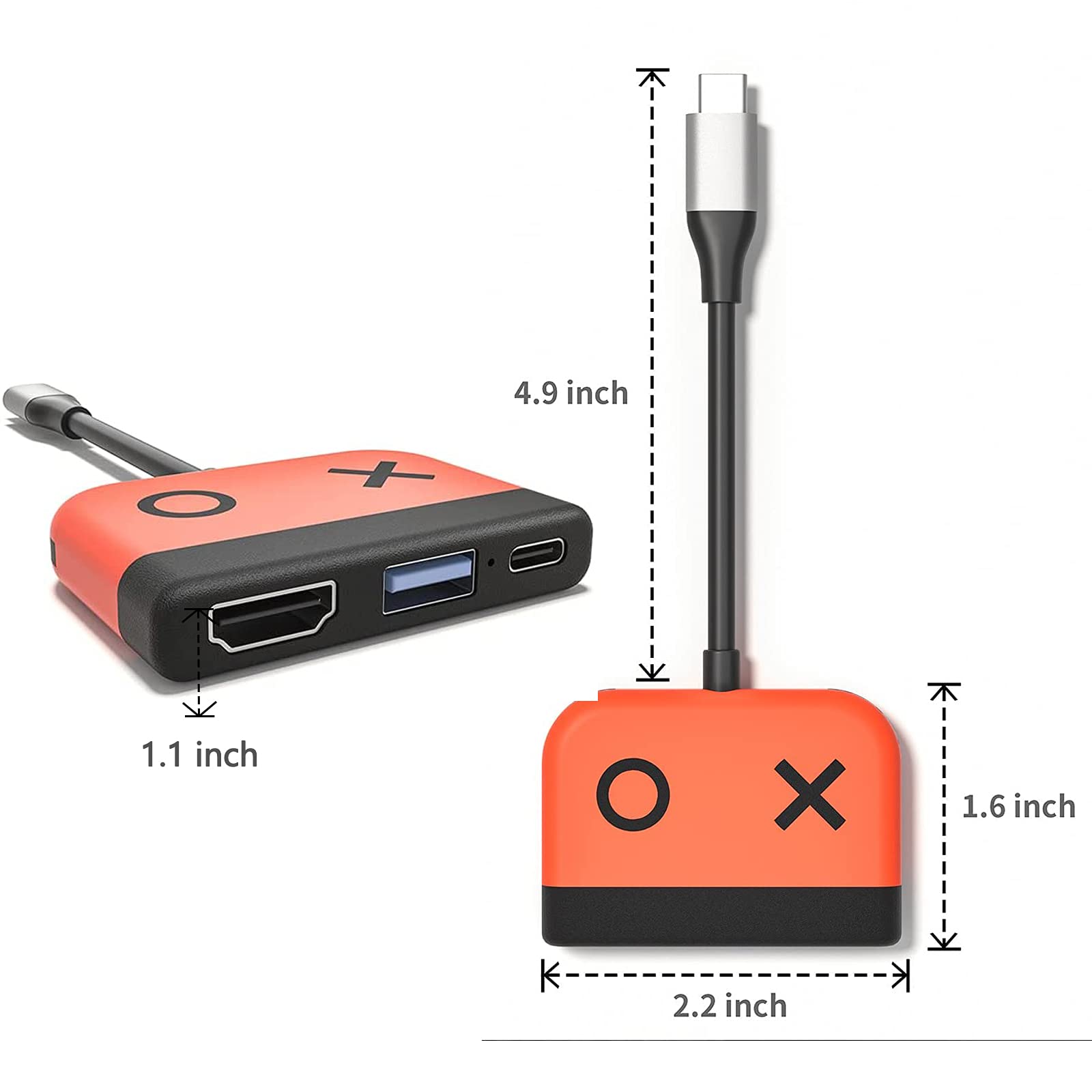 Tlsdosp USB C to HDMI Adapter for Nintendo Switch (Red)