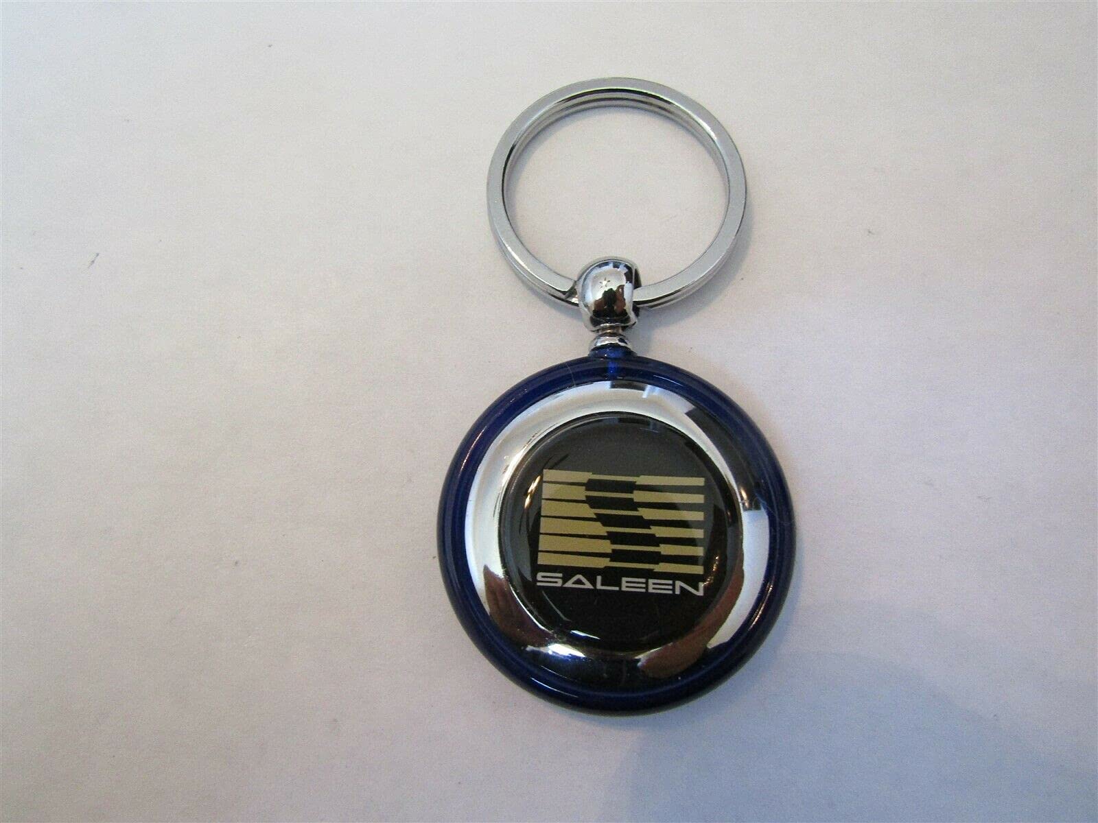 SALEEN S281 S302 H302 PARNELLI GOLD LOGO ROUND PLASTIC KEYCHAIN - BLUE