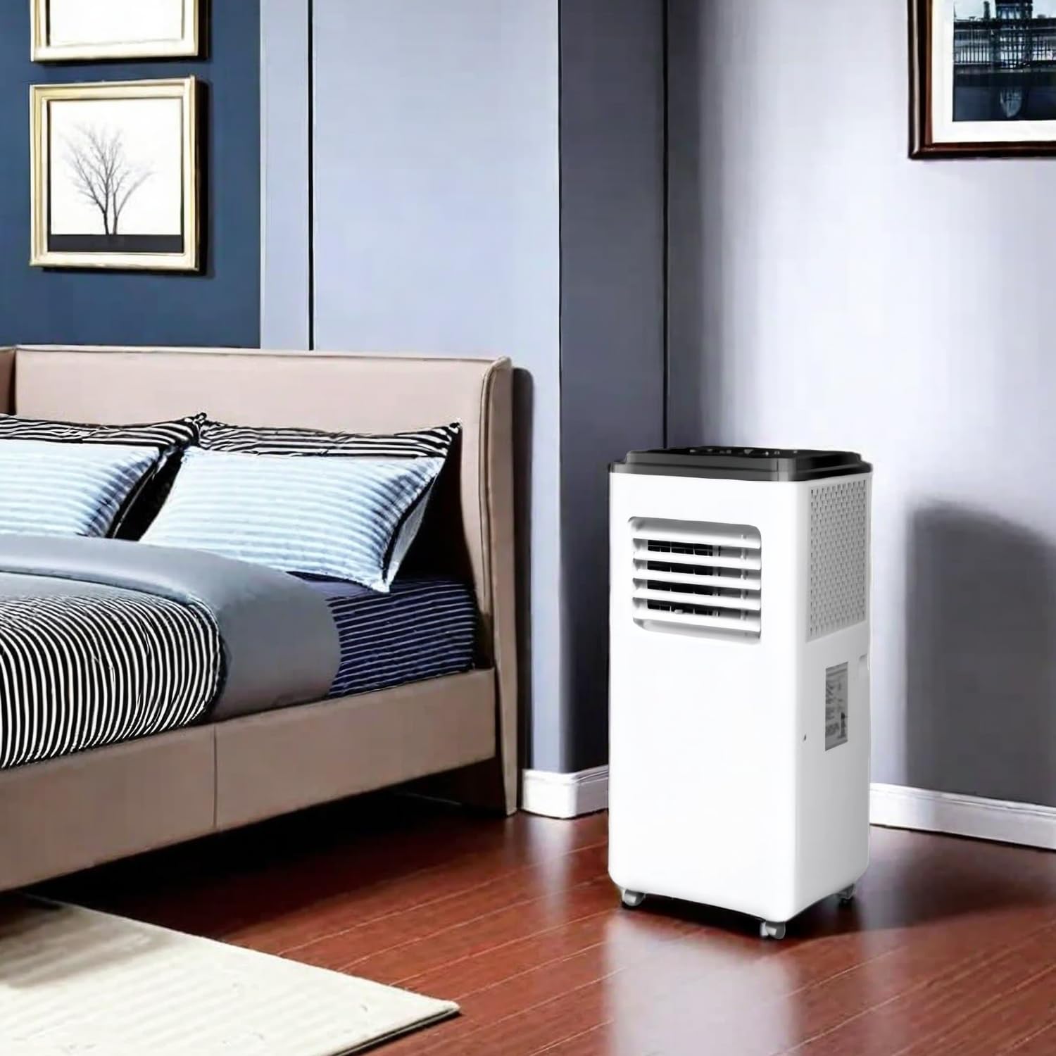 YIGUO 8,000BTU Portable Air Conditioner, AC Unit Cools Up to 400 Sq.ft,Dehumidifer & Fan Modes,Remote Control,24Hour Time (8000BTU), White