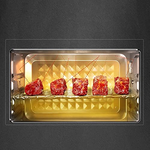 Mini Ovens 360° Rotating Fork Black Electric Oven, Household 1500W Baking Multi-Function Electric Oven, 32L Large Capacity Upper and Lower Independent Temperature Control Small Oven