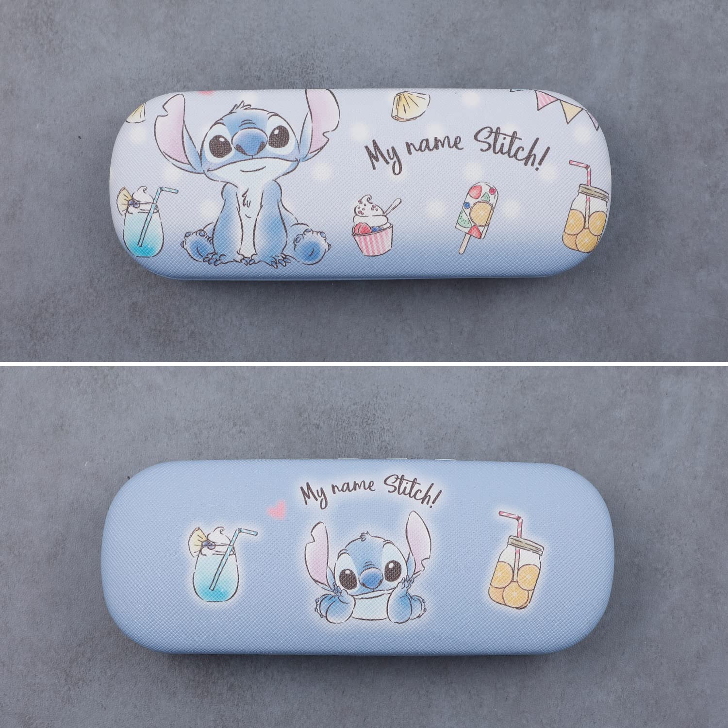 U-CHYTY Cartoon Stitch Hard Shell Eyeglasses Cases Kitty Protective Case with Glasses Cloth Storage Box Holder forTeen
