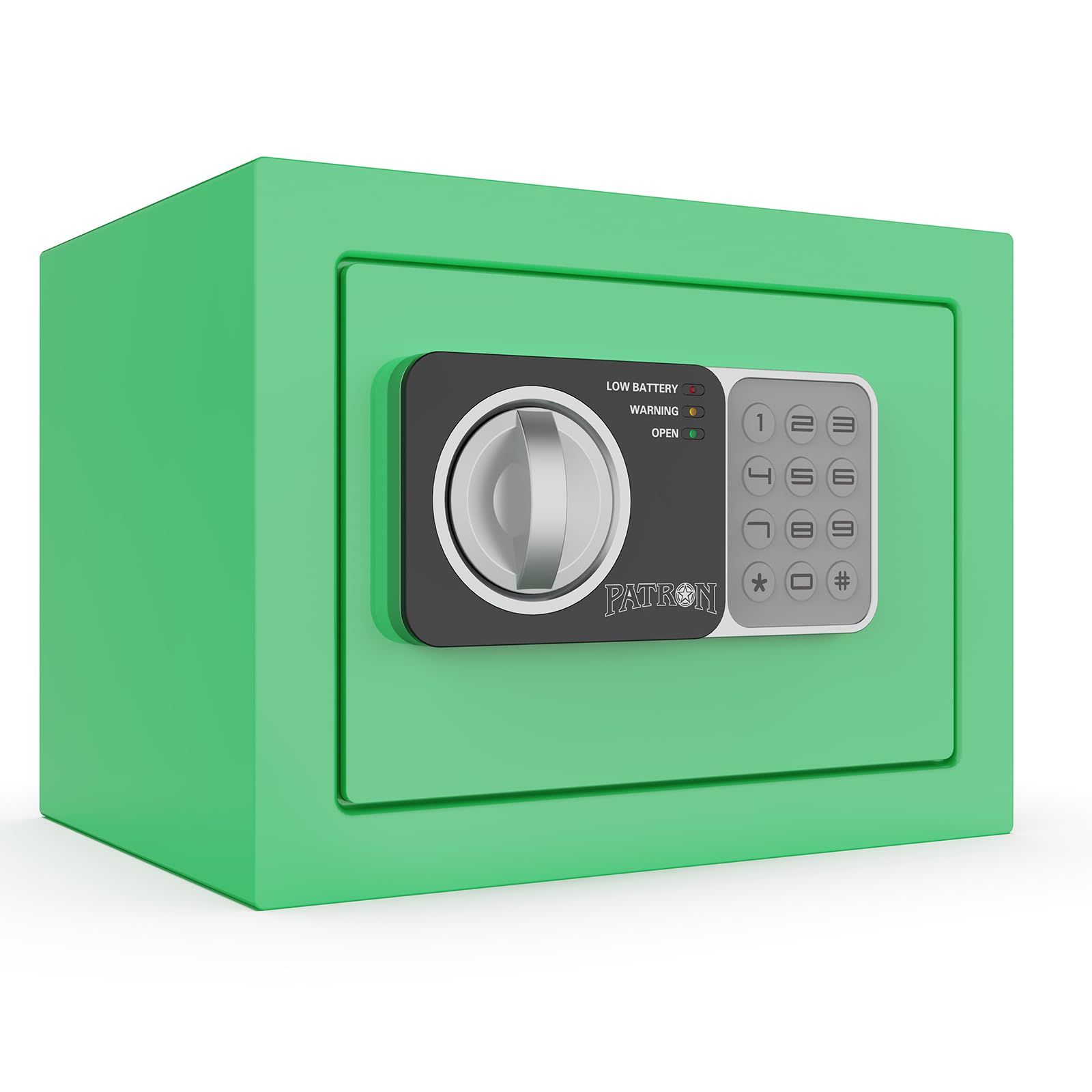 PATRON small safe box with key，mini safe for money，small coin safes for home with code，little jewelry lock box for kids，Wall or Cabinet Safe for personal items，0.236 Cubic Feet Green