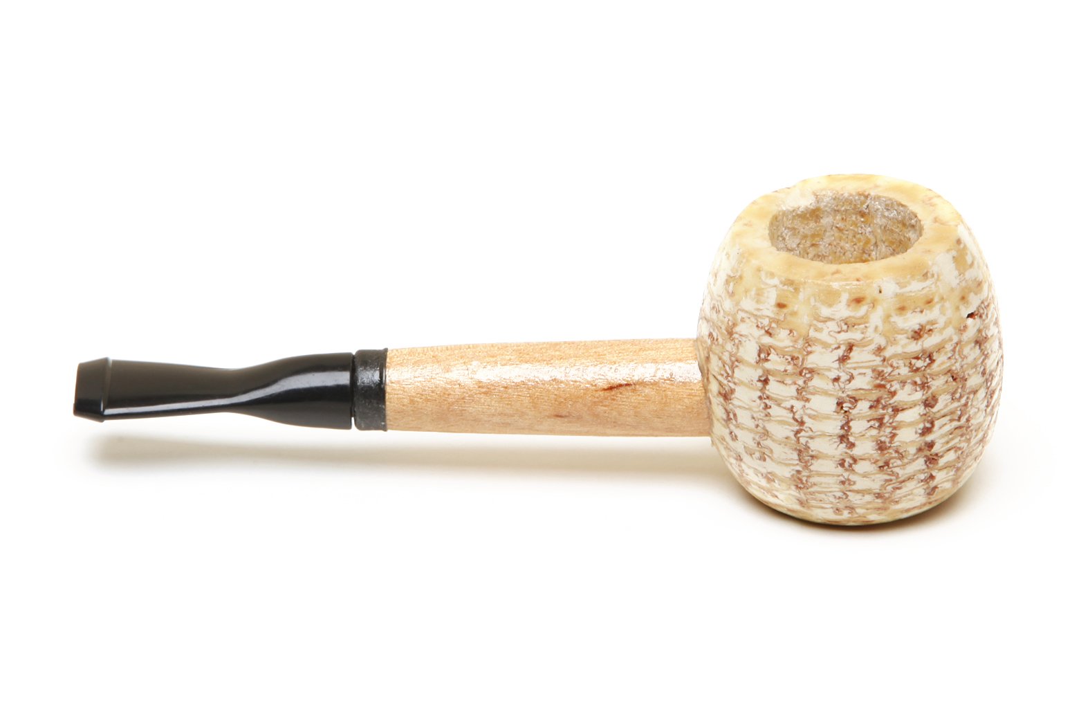 Missouri Meerschaum Mini Morgan Black Stem Corncob Tobacco Pipe- "The Nose Warmer"