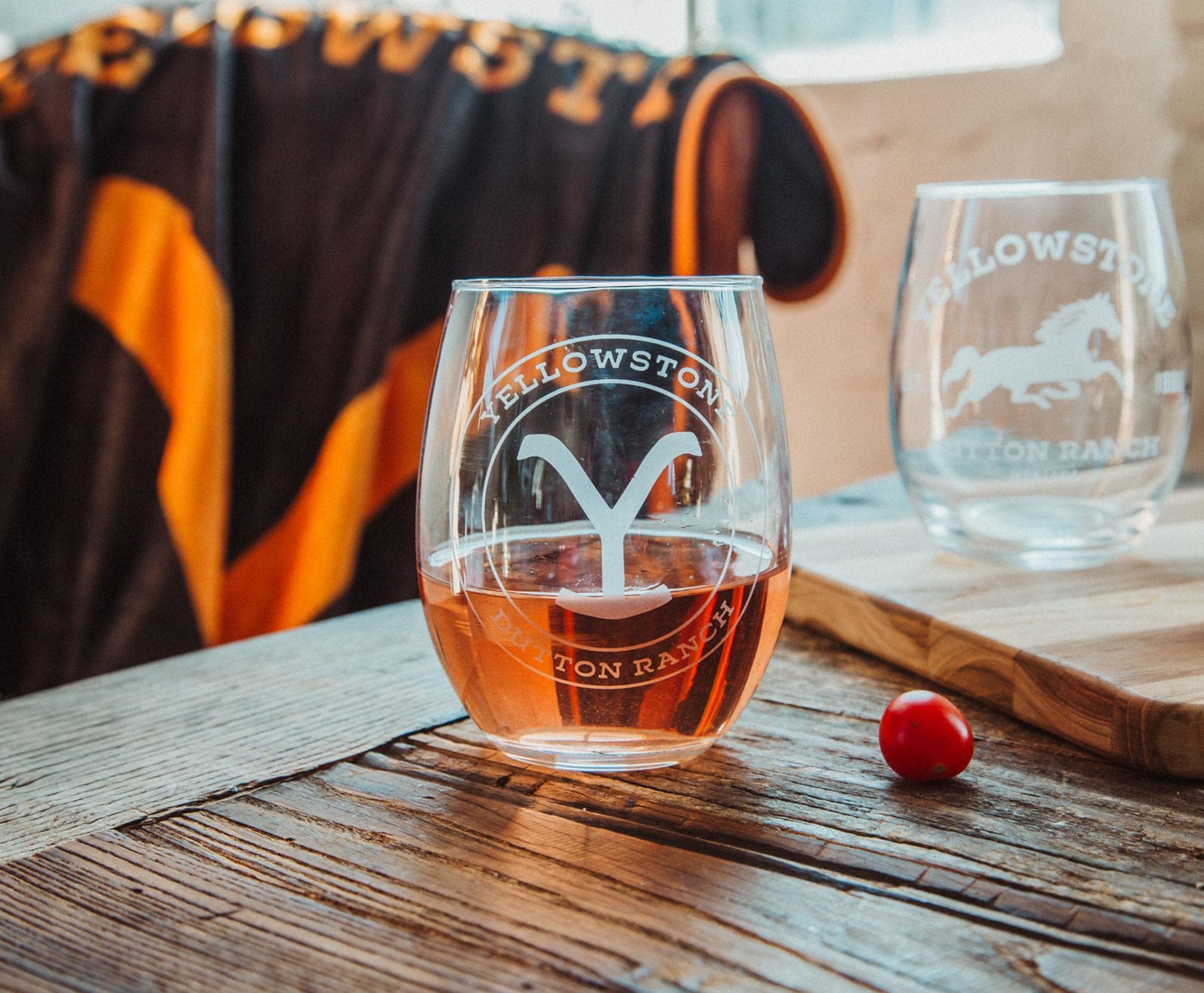 Toynk Yellowstone Dutton Ranch 20-Ounce Stemless Wine Glasses | Set of 2