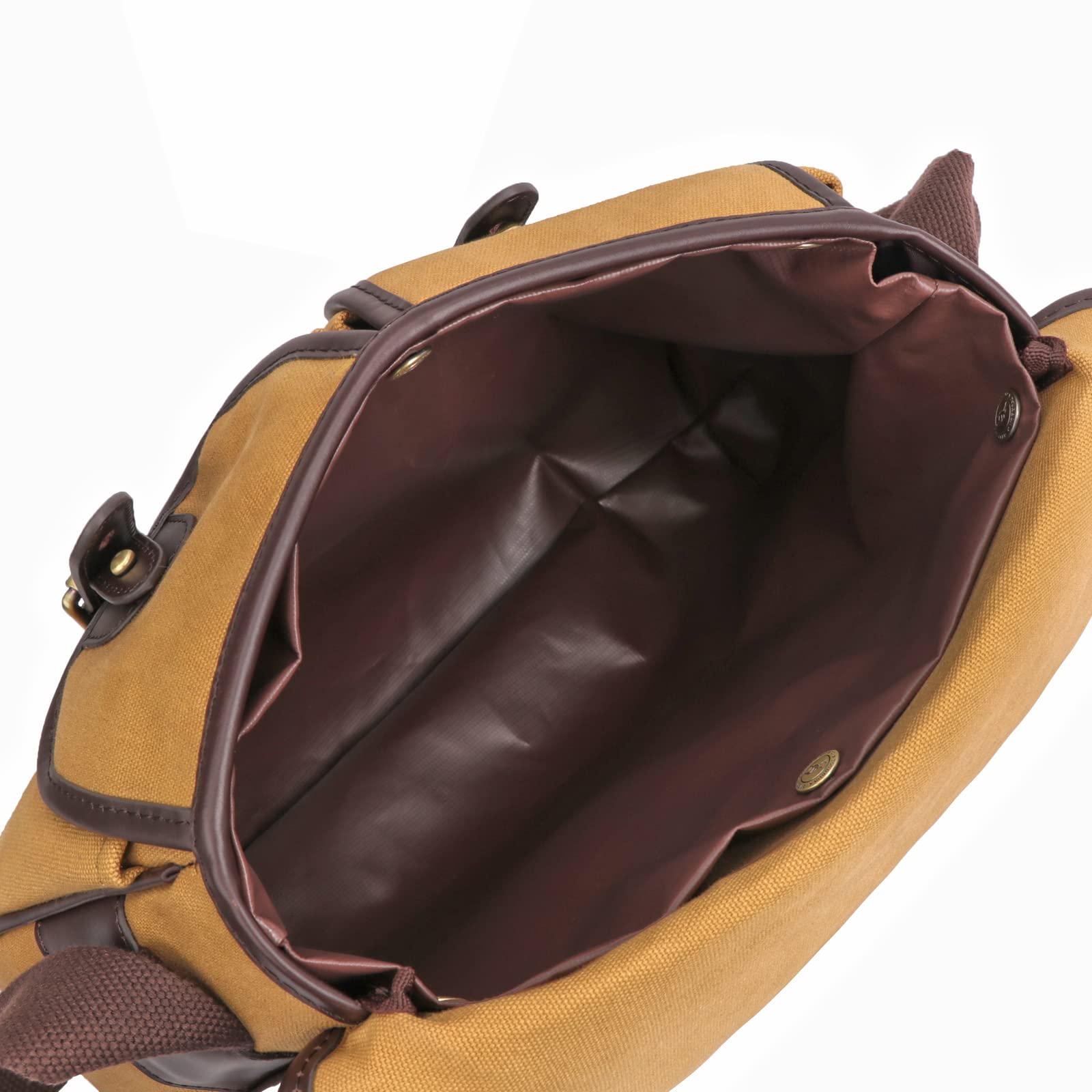 Tourbn TOURBON Retro Fly Fishing Tackle Bag Case Canvas & Leather Carryall Game Reel Storage, Brown