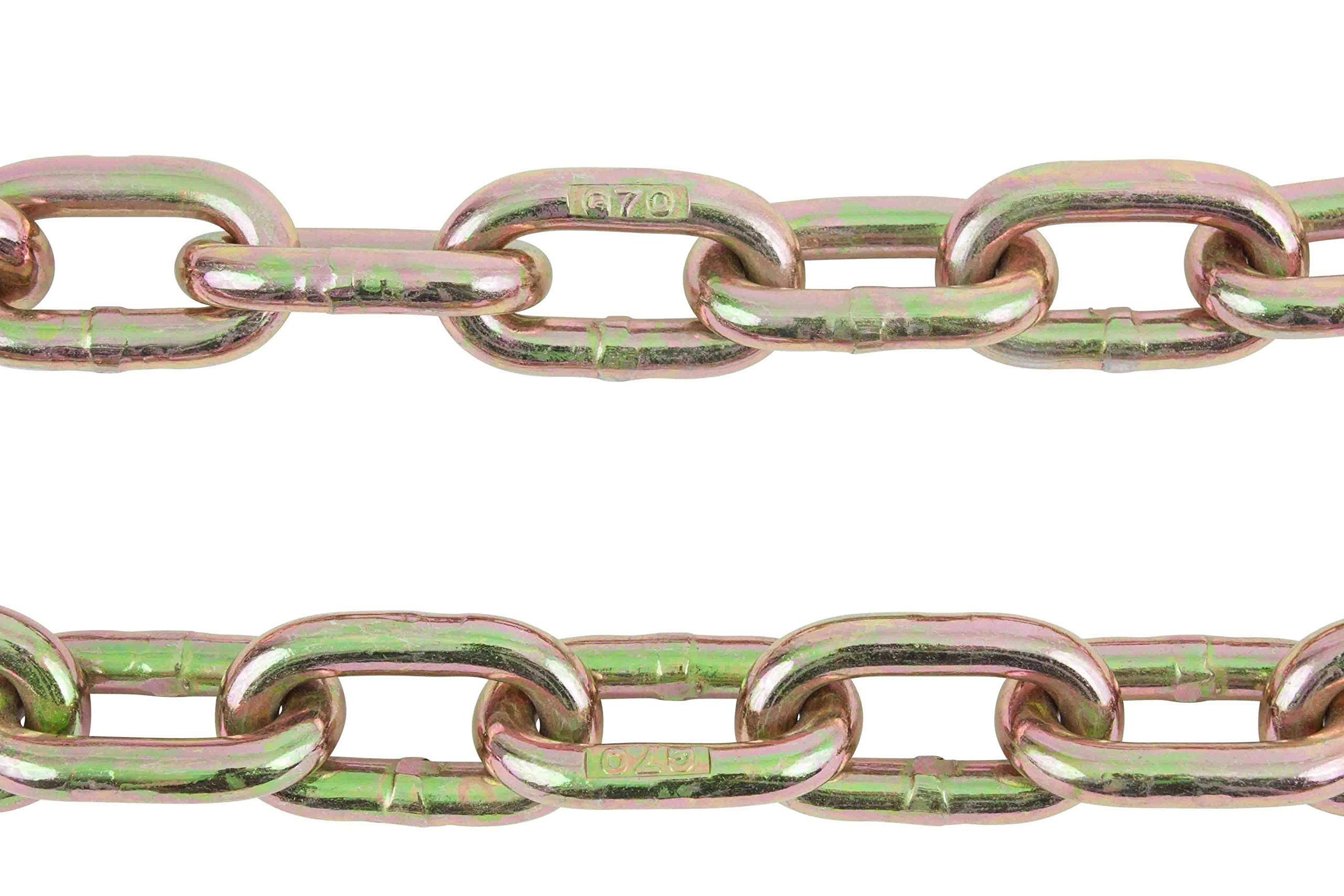 Mytee Products 5/16" Grade 70 Chain and Binder Kit | Includes (4) 5/16" - 3/8" Ratchet Load Binder & (4) 5/16" x 12' G70 Transport Chain w/Grab Hooks | 4700 lbs WLL for Flatbed Truck Trailer Tie Down