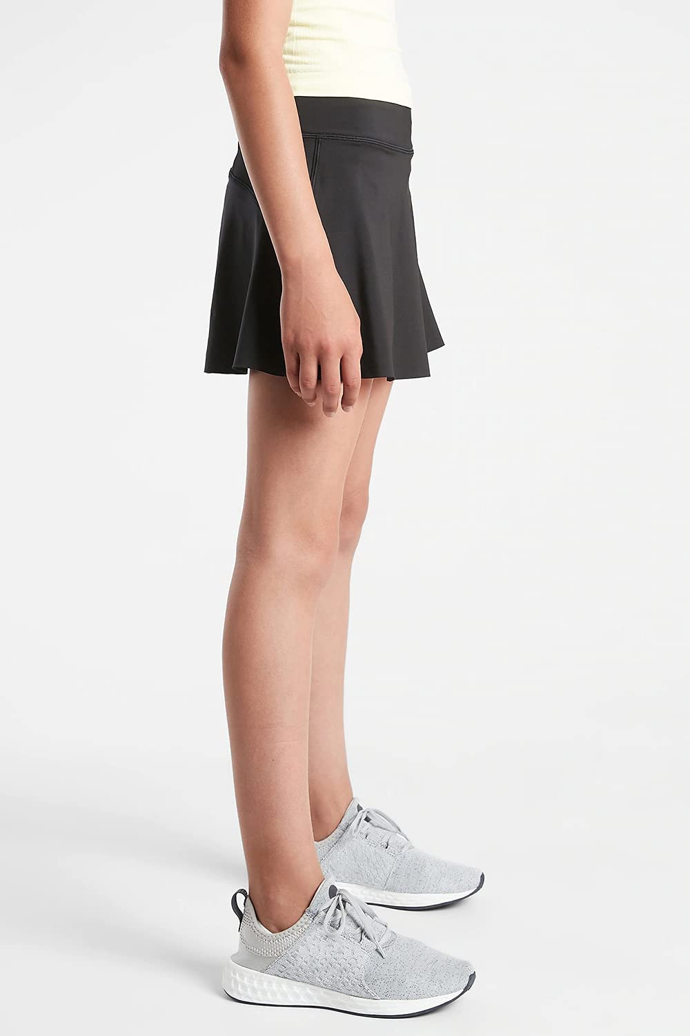 rrhss Girl's Active Skort High Waisted Tennis Skirt Solid Lightweight Running Sport Golf Skorts Black