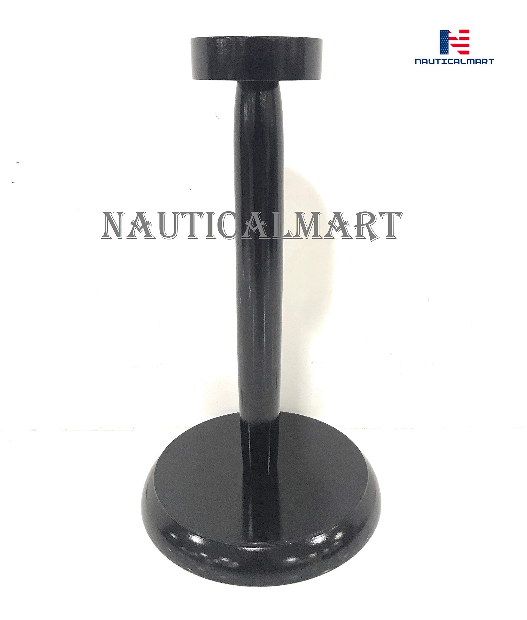 NauticalMart Medieval Armor Helmet DIsplay Stand Viking Norman Armor Spartan wooden display stand Stand in Black