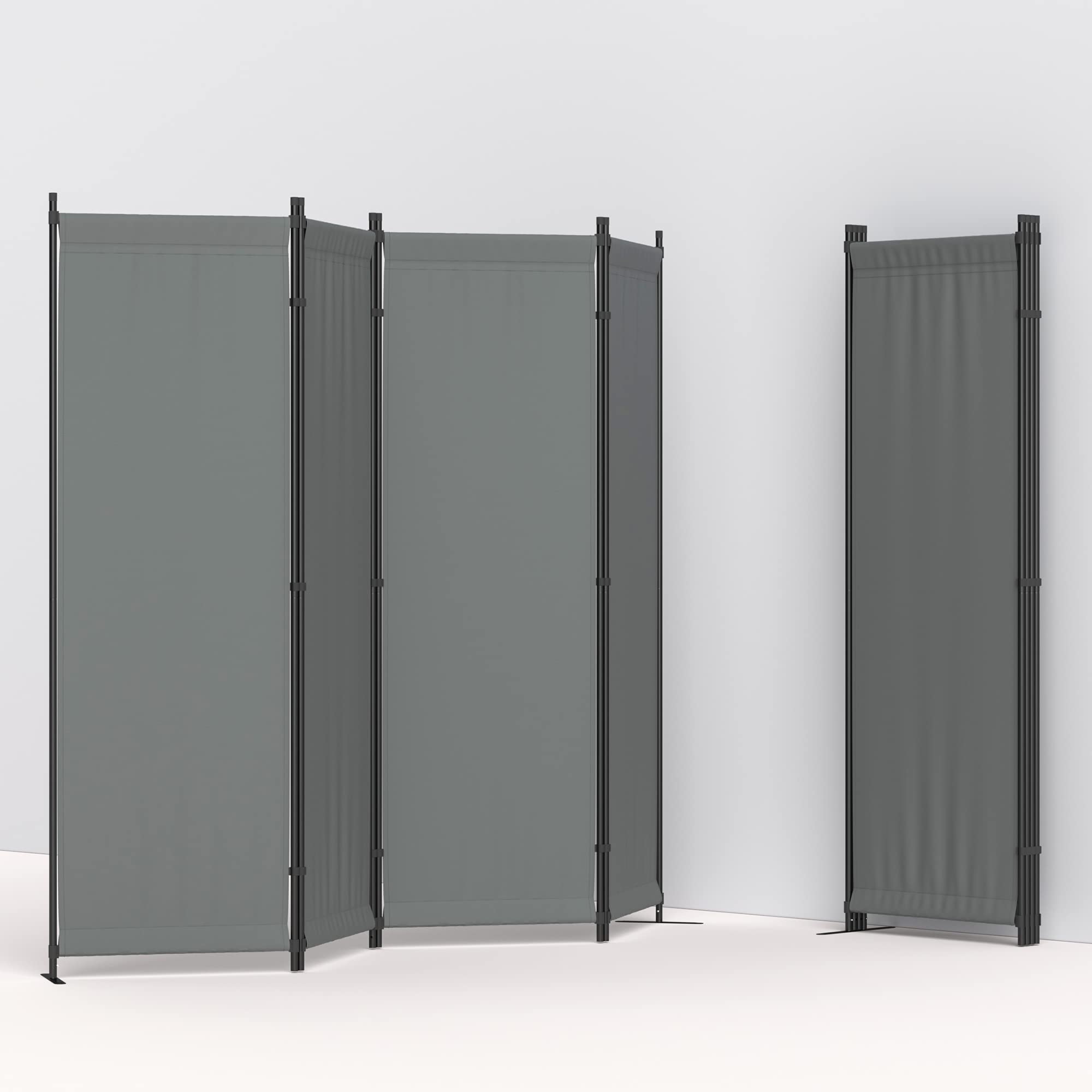 Morngardo Room Divider Folding Privacy Screens 4 Panel Partitions 88" Dividers Portable Separating for Home Office Bedroom Dorm Decor (Grey)
