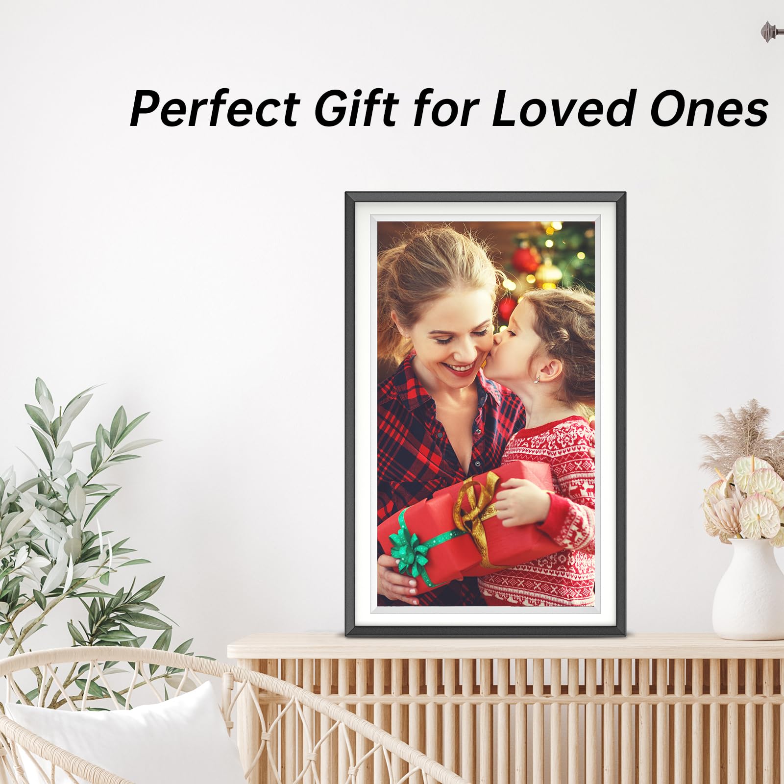 SAMMIX Digital Picture Frame,15.6 Inch 32GB Large WiFi Digital Photo Frame, 1920 * 1080 IPS FHD Touch Screen, Auto-Rotate, Wall-Mounted, Easy to Share Photos via APP, Gift for Family